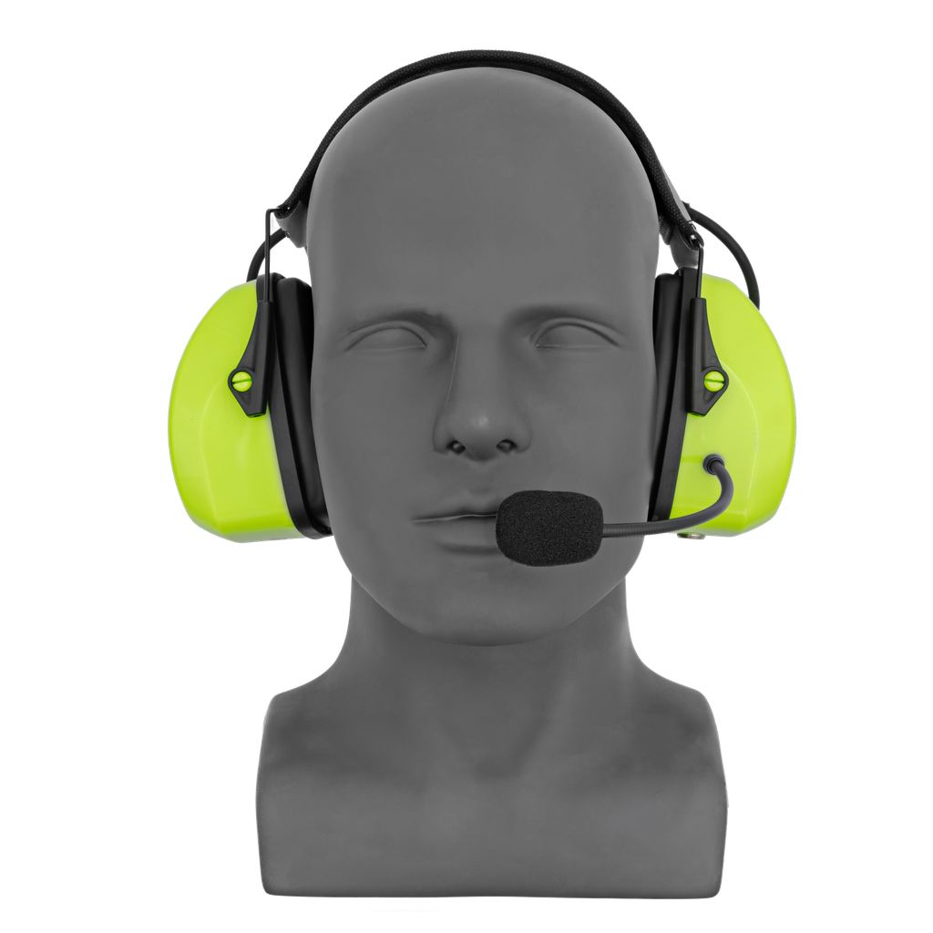 Lightweight Flex Over the Head Dual Muff Headset - Green | National 2Way